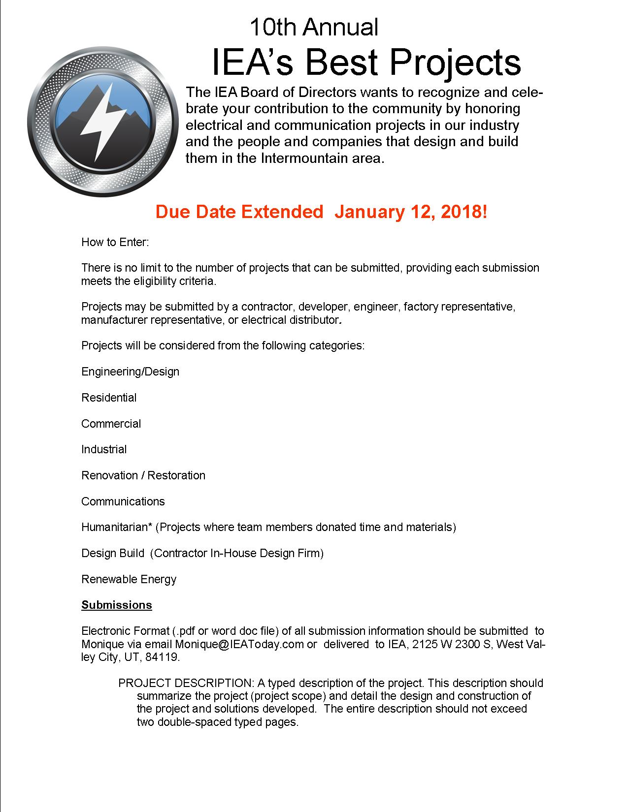 2018Extended Best Projects Flyer PG1 | Intermountain Electrical Association